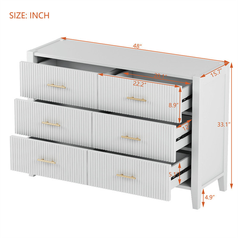 Latitude Run® Kewon 6 - Drawer Dresser | Wayfair
